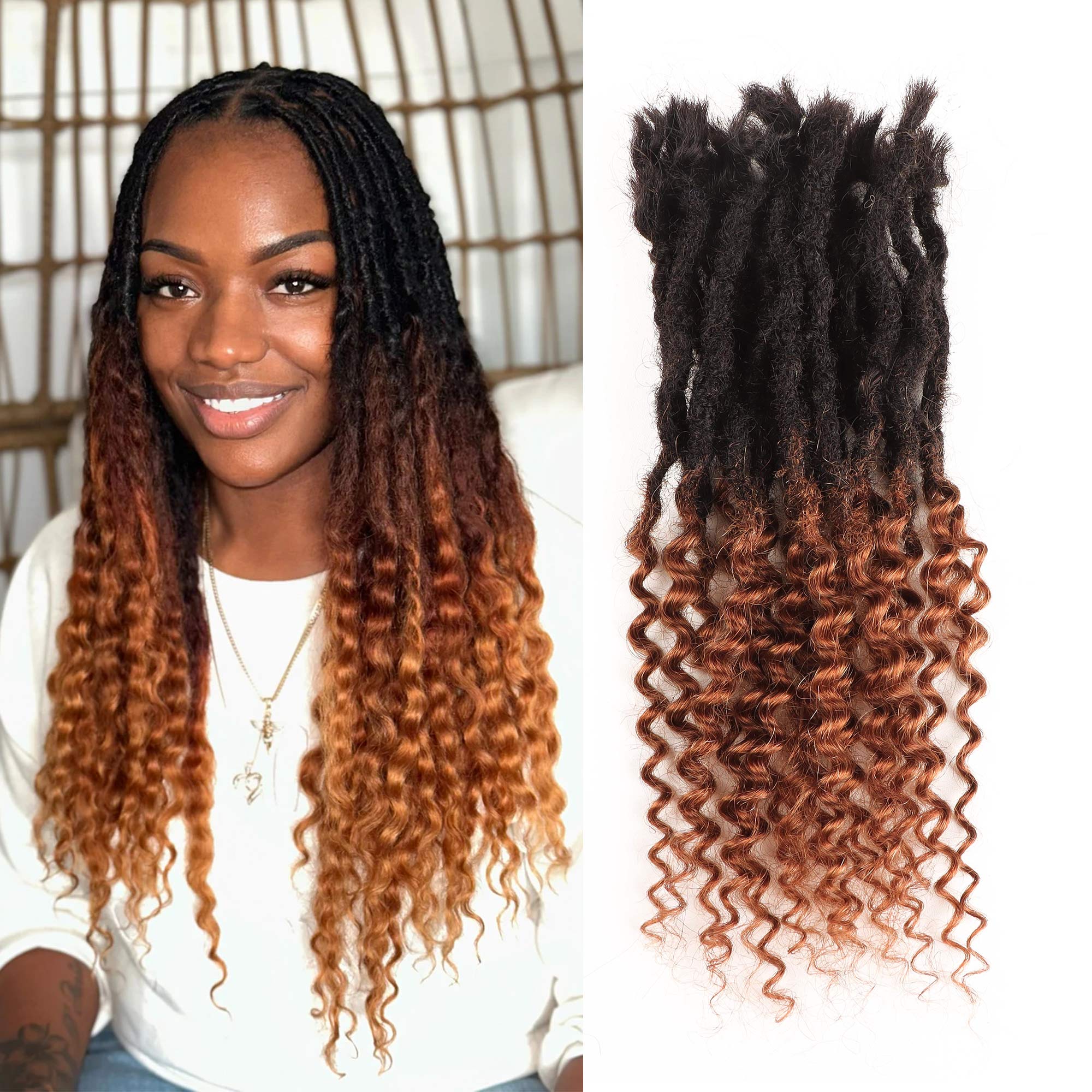 Orientfashion Ombre Deep Goddess Locs Human Hair (20 Locs Per Bundle ...