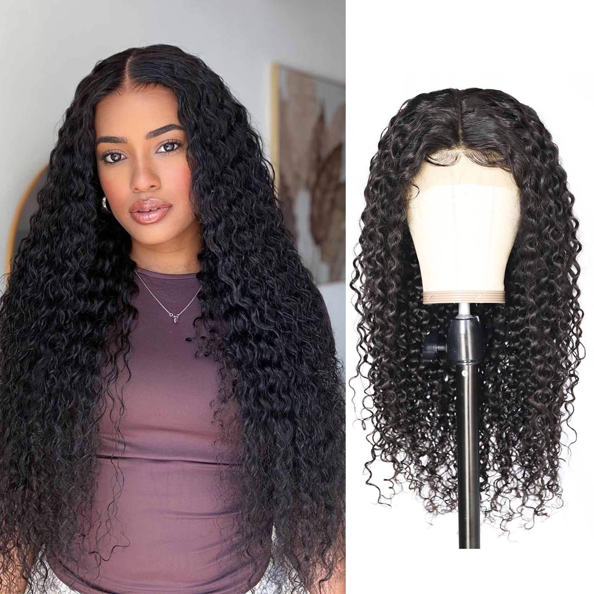 Orientfashion Wigs Human Hair Lace Front 13*4 Curly Lace Frontal Wigs ...